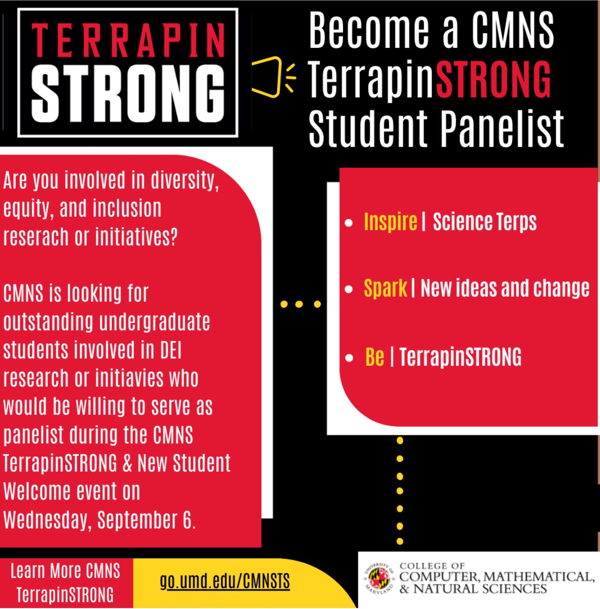 TerrapinSTRONG & New Student Welcome | Student Panelist Search | UMD ...